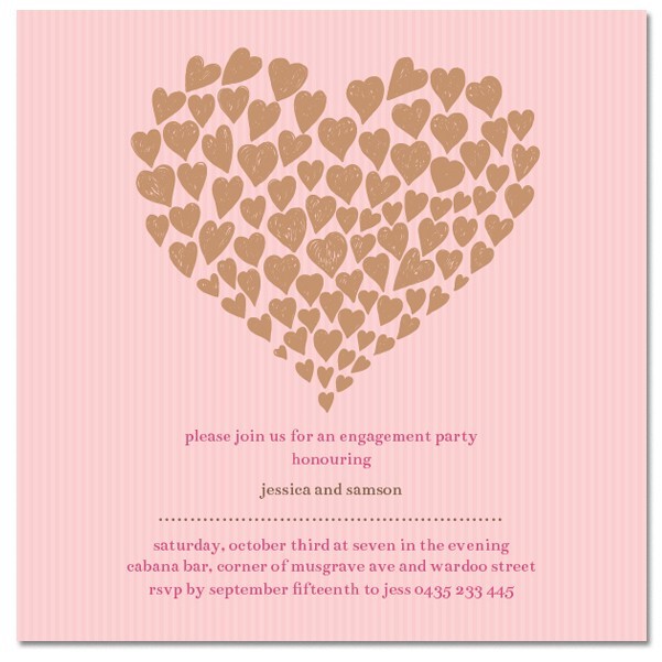 Beating Heart Engagement Invitations