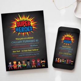 Calling All Superheroes Birthday Invitations