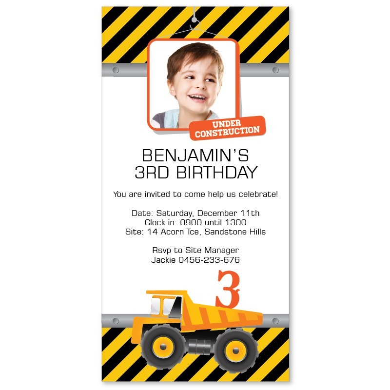 Construction Theme Birthday Invitations First Dig It Construction
