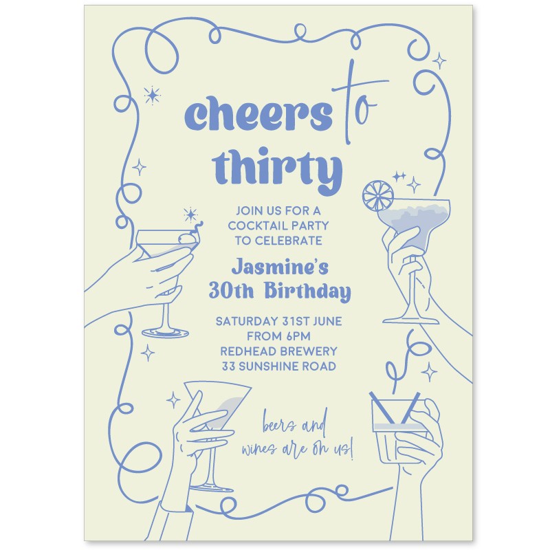 Retro Bar Birthday Invitations
